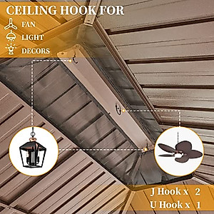 YOLENY 10'x13' Hardtop Gazebo with Galvanized Steel Double Roof, Pergolas Aluminum Frame, Netting and Curtains Included, Metal Outdoor Gazebos for Garden, Patios, Lawns, Parties