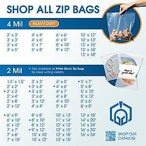 Spartan Industrial - 4” X 6” (1000 Count) 4 Mil Thick Clear Reclosable Zip Plastic Poly Bags with Resealable Lock Seal Zipper - Heavy Duty and Durable