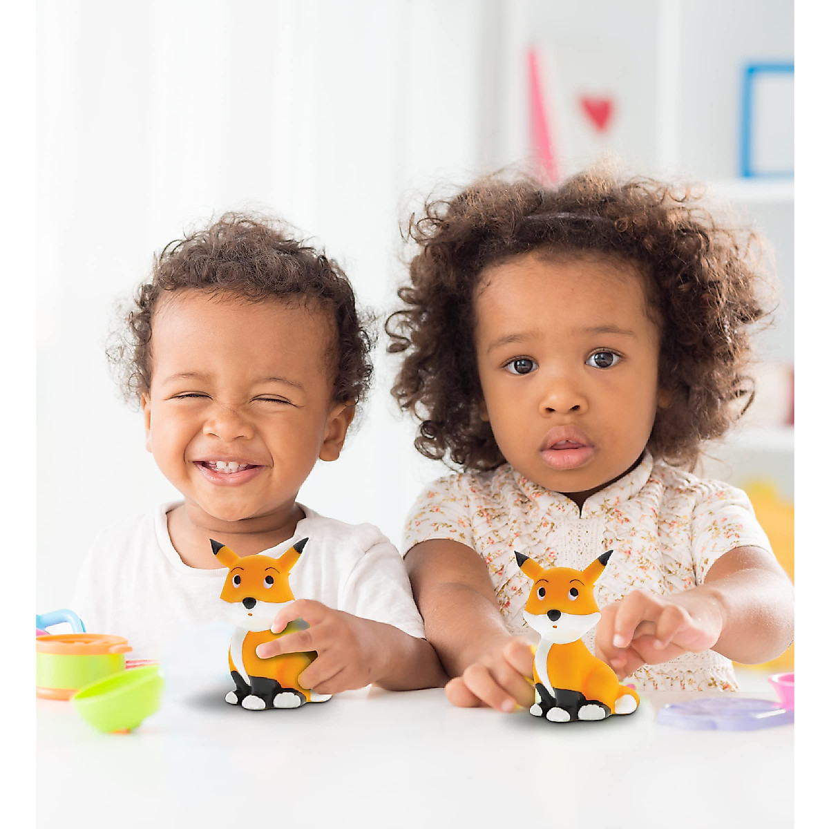 DolliBu Fox Bath Buddy Squirter - Floating Orange Fox Rubber Bath Toy, Fun Water Squirting Bathtime Play For Toddlers, Cute and Soft Wild Life Animal Toy For The Bathtub, Beach & Pool for Girls & Boys