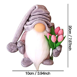 IFOTIME Mr & Mrs Gnomes Plush, Handmade Long Hat Gnome Swedish Scandinavian Tomte Sweet Gift for Table Shelf Home Decorations for Valentine Easter Gifts Indoor Spring Decor (2Pcs, Pink + Gray)