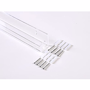 IEEK 4 PCS Floating Invisible Kids Bookshelf Wall Mounted Nail Polish Rack,Clear Acrylic Picture Ledge Vinyl Record Display Shelf Nail Polish Holder with Removable Anti-slip End Inserts,15 inch