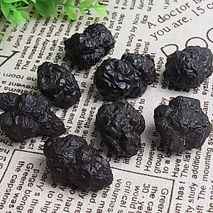 Acxico 2Pcs 30-50g Natural Egypt Black Diamond Quartz Crystal Specimen Raw Stone Decorate