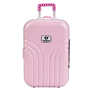 Doll Accessories Carry On Suitcase for Doll Suitcase Luggage Mini Travel Suitcase for 18 Inch Girl Doll Travel Gear Mini Trolley Case Doll Carrier Storage Miniature Suitcase Doll Playsets