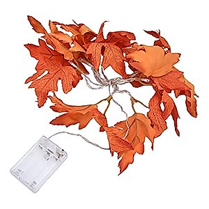 CUTULAMO String Light, Decorative Maple Leaves String Light Vivid Beautiful for Homes Gardens Courtyards Halloween Decoration