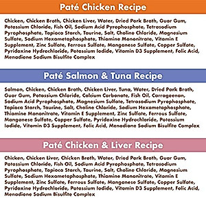 NUTRO Grain Free Natural Adult Wet Cat Food Paté, Chicken Recipe, Salmon & Tuna Recipe, and Chicken & Liver Recipe Variety Pack, 2.64 oz. PERFECT PORTIONS Twin-Pack Trays, 48 Count