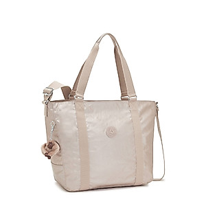 Kipling Adara Metallic Tote Bag Quartz Metallic
