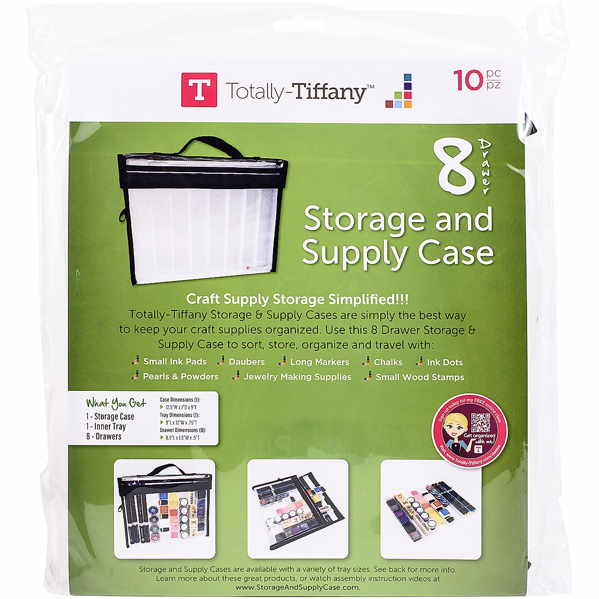 Totally Tiffany Supply CASE W/DRWRS 8 Drawers, Multi