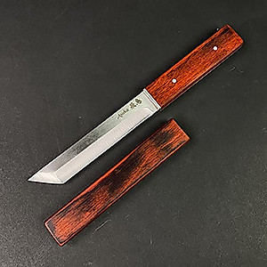 10 1/4" Asuka Modern Japanese Samurai Tanto 420 Stainless Steel Full Tang. For Collection, Gift (Wood)