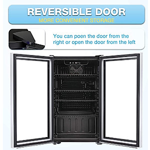 Antarctic Star Beverage Refrigerator Cooler, 100 Can Mini Fridge Glass Door for Soda Beer or Wine Glass Door Small Drink Dispenser Adjustable Clear Front for Home, Office or Bar, 3.1cu.ft.…