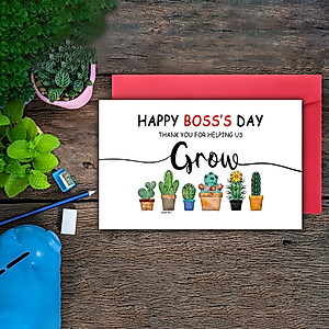 Huameigf Happy Boss’s Day Card, Cute Card Gifts for Boss Lady, Thank You Card from Employee, Funny Boss Day Card Gifts for Men or Women, Thank You for Helping Us Grow…
