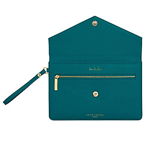 KATIE LOXTON Esme Time to Shine Womens Vegan Leather Envelope Clutch Wristlet Bag Forest Green