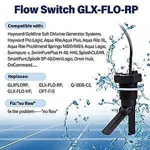 Flow Switch Assembly GLX-FLO-RP for Hayward Goldline Aquarite Salt System, Pool Flow Sensor Suitable for Hayward Salt Cell and Chlorine Generator, with 15-Foot Cable Flow Switch