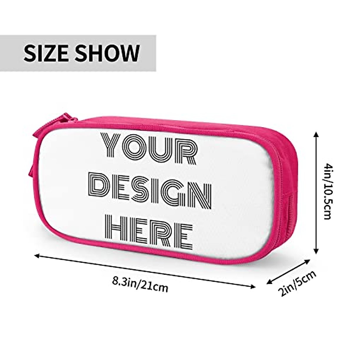 Custom Pencil Case Design Your Own Big Capacity Multifunction PersonalizedBox Bag for Students Stationery,School,Office Pink, One Size