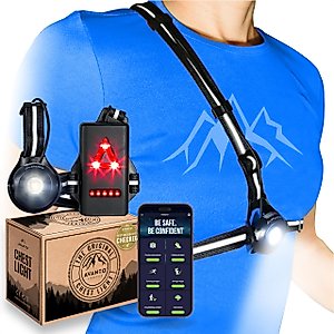 AVANTO PRO Chest Light, Original, USB-C Rechargeable, Running Lights for Runners, 500lm Adjustable Beam, 3-5h Use Time, Running Headlamp Flashlights, Walking Lights for Night Walking, Black