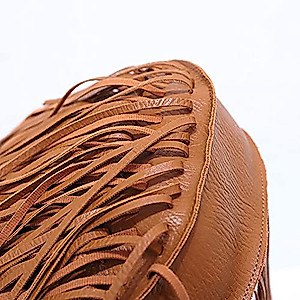 DBMGB Leather Hobo Bag, Fringe Crossbody Bags, Tassel Purse, Vintage Shoulder Handbags, for Women Girls,Black