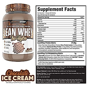 Musclesport Lean Whey Revolution™ Protein Powder - Whey Protein Isolate - Low Calorie, Low Carb, Low Fat, Incredible Flavors - 25g Protein per Scoop - 2lb Chocolate Ice Cream