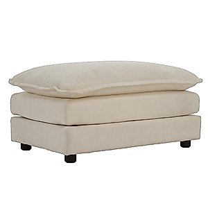 GNIXUU Upholstered Square Ottoman Module for Modular Sectional Sofa, Chenille Fabric Moveable Ottomans Footrest for Living Room, Bedroom(Camel).
