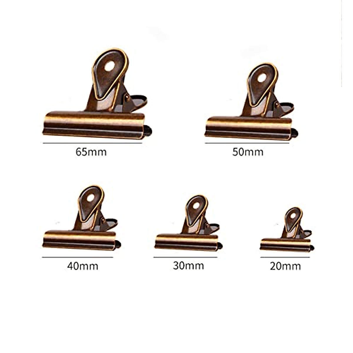 Zittop 4 Pack Bulldog Duckbill Metal Binder Clips, Invoice Bill Clip Utility Paper Clips for Office Home Use (Bronze, 40mm)