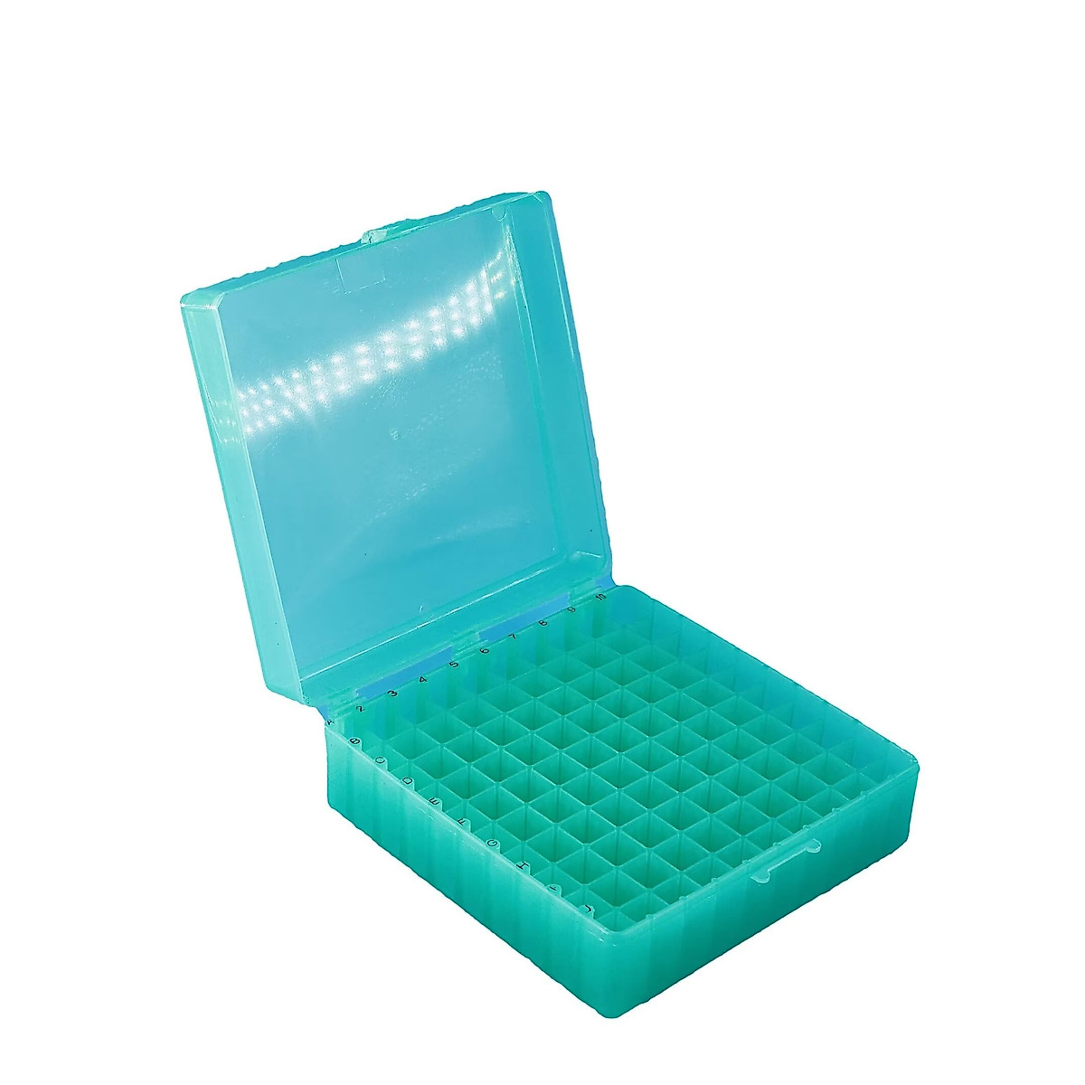 LUERFLEX 100 Well Cryobox Micro Centrifuge Tube Cryogenic Storage Box with Associated Color Lids Pack of 5