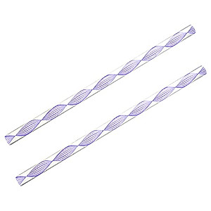Fielect Light Purple Twisted Line Acrylic Round Rod Standard Plexiglas Tolerance Lightweight for DIY 12mm Diameter 250mm Height 2Pcs