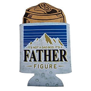 Funny Fathers Day Coozie Birthday Gift Beer Can Bottle Drink Cooler Hilarious Gag for Husband Dad Brother Uncle Grandpa Dad Bod Father Figure Daddy Gifts for Dads (1 Regular Can Cooler)