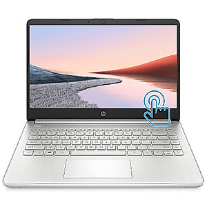 HP Laptop, 14In HD Touchscreen, AMD Athlon Processor, Webcam, HDMI, Wi-fi, Long Battery Life, Online Conferencing, Win 10, Premium, Natural Silver, 8GB RAM 128GB SSD (Renewed)