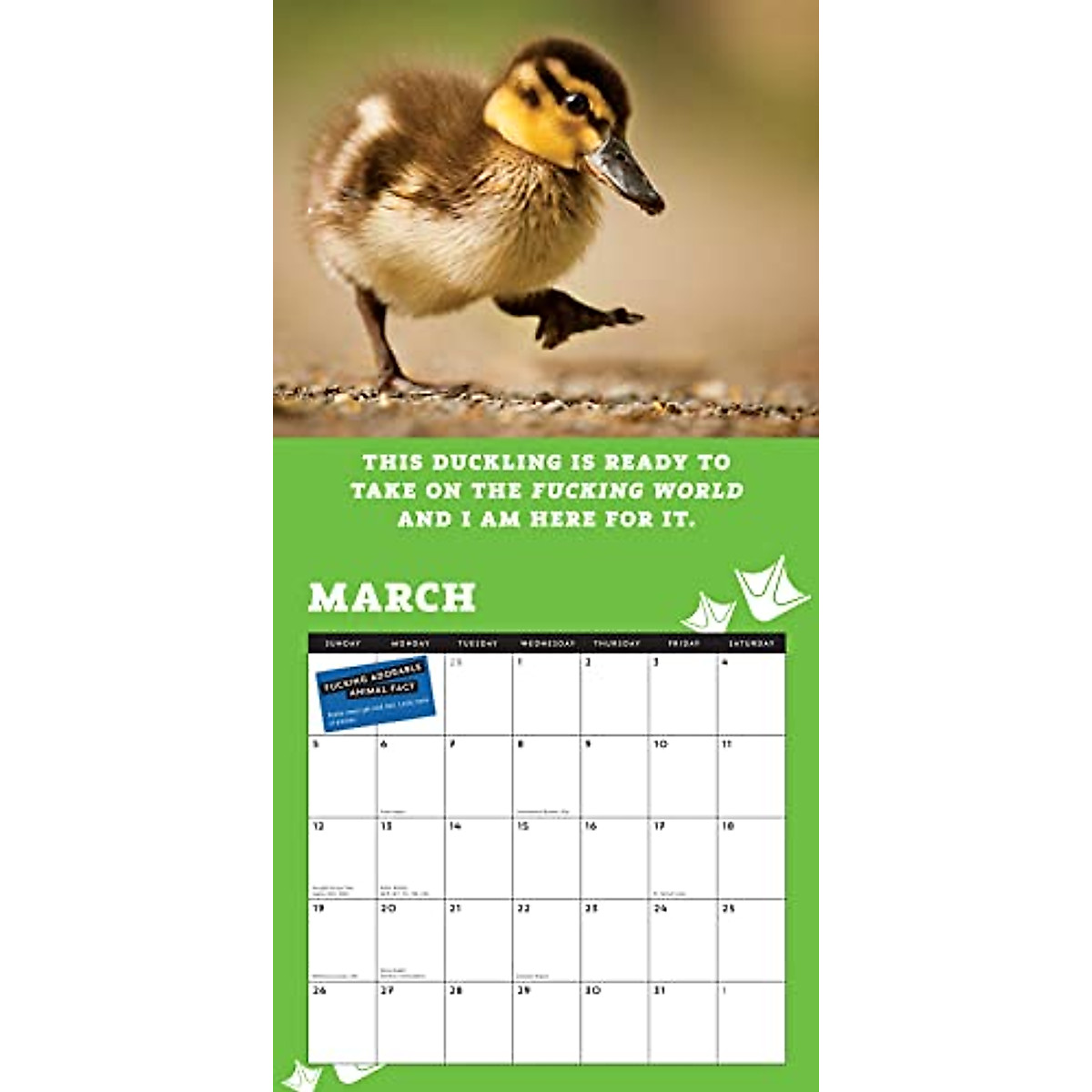 2023 Too F*cking Cute Animals Wall Calendar: A Year of D*mn Adorable Animals (Funny Monthly Calendar & White Elephant Gag Gift for Animal Lovers)