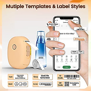 OBZ Label Maker Machine with Tape, Bluetooth Label Maker, Portable Bluetooth Label Printer for Home Office,Store Organization, Storage, Sticker Maker Mini Label Maker with Multiple Templates