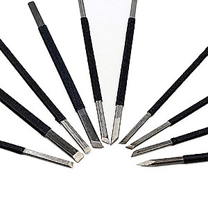 Toolso Stone Carving Tool 10pcs High-Carbon Steel Carving Chisels/Knives Kits