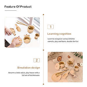 MONT PLEASANT Montessori Toys Sensory Bin Toys for Toddlers Set of 9 Wooden Waldorf Toys Wooden Scoops and Tongs for Transfer Work and Fine Motor Skills Development