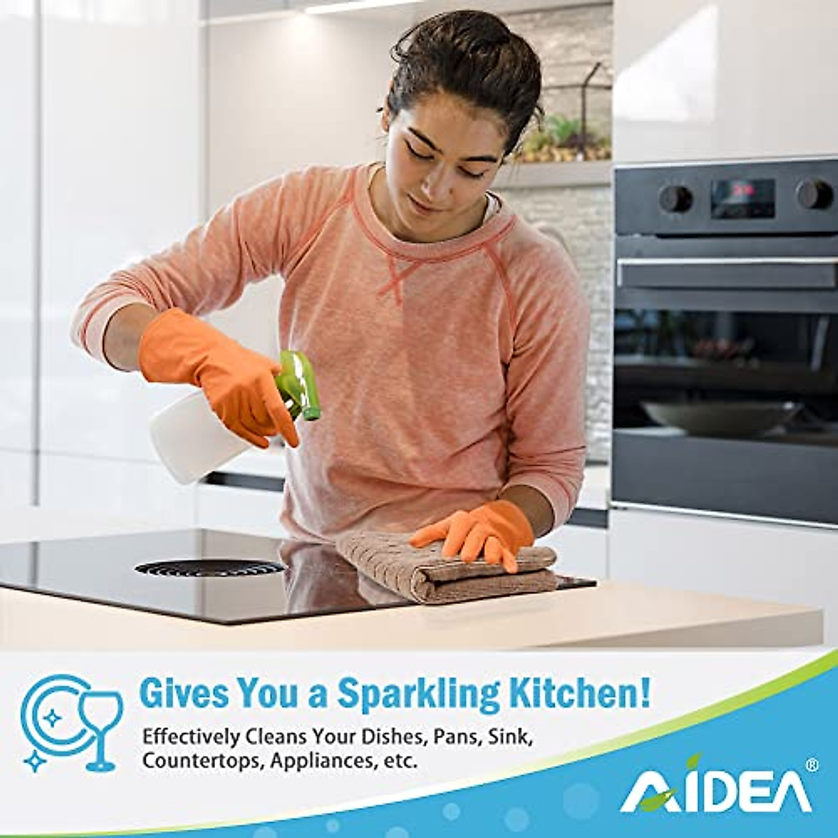 AIDEA Microfiber Kitchen Towels-8 Pack, 18"x26", Super Absorbent, Multi-Purpose Dish Towels for Home, Kitchen-Brown