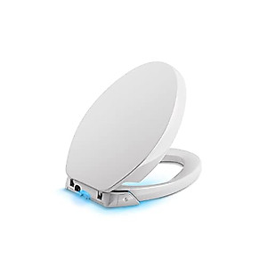 KOHLER 5588-0 Purefresh Elongated Nightlight, Grip-Tight Bumpers, Quiet-Close Release Hinges, Quick-Attach Hardware, No Slam Toilet Seat, White