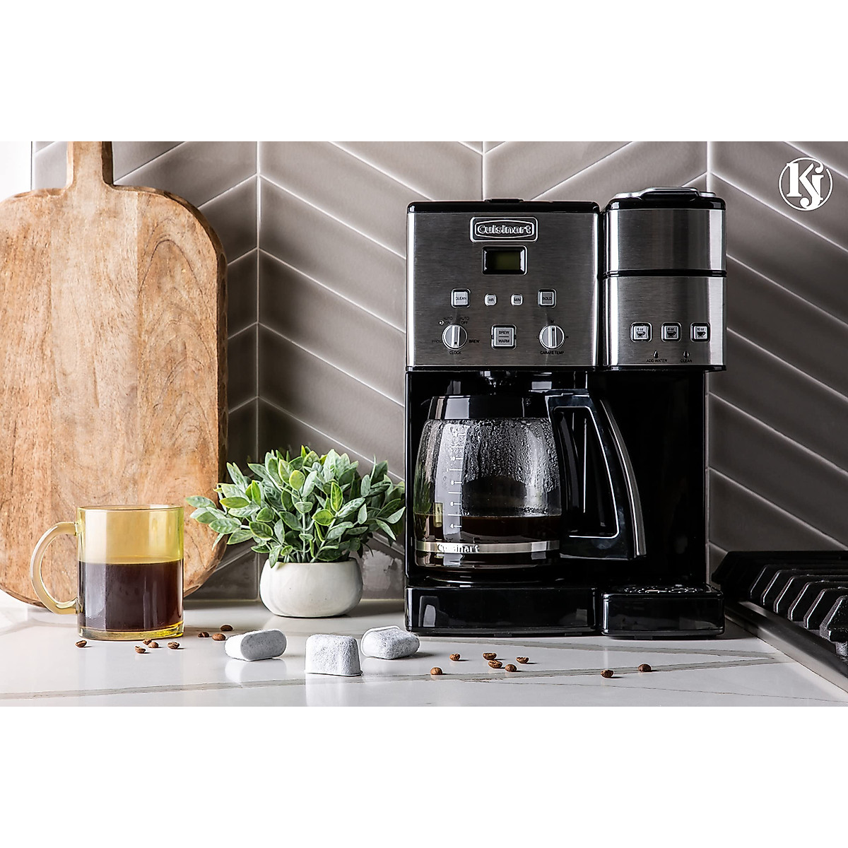 K&J 12-Pack of Cuisinart Compatible Replacement Charcoal Water Filters for Coffee Makers - Fits all Cuisinart and Braun BrewSense Coffee Makers