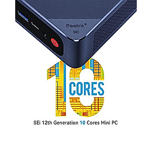 Beelink SEi12 Mini PC, Intel 12th Gen i5-1235U (up to 4.4GHz) 10C/12T, Mini Computer 32GB DDR4 RAM 500GB NVMe SSD, Desktop Computer Supports 55W/HDMI&DP/4K 60Hz/WiFi6/BT5.2/Extended HDD & SSD