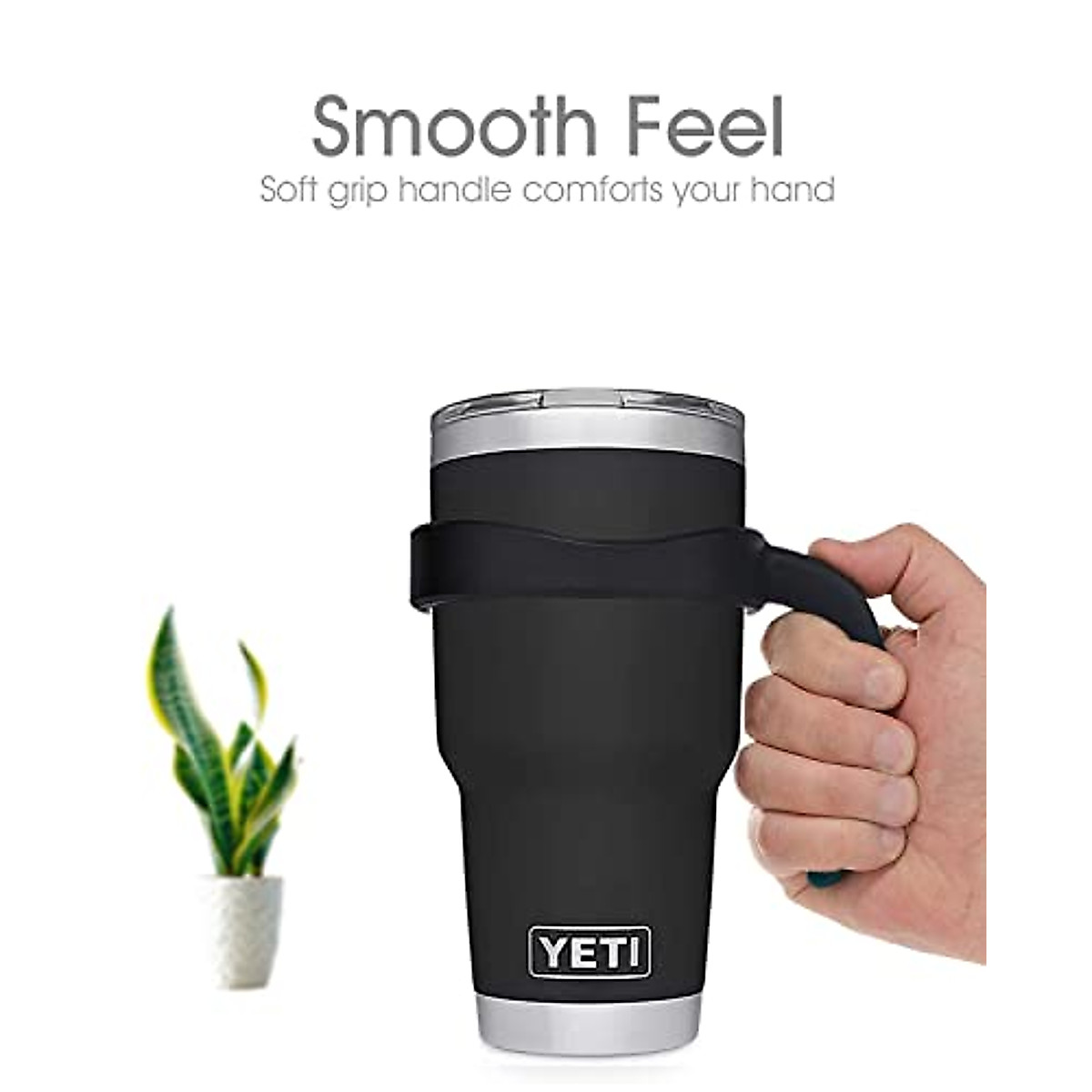 Fking Tumbler Handle for Yeti 30 oz Rambler Cup, Reaplacment Holder Grip for Rtic Mug, Sic, Ozark Trail and more Tumbler Mugs, BPA FREE (Black)