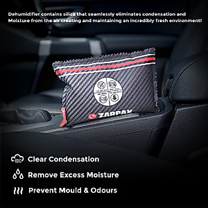 ZARPAX Car Dehumidifier Bag 4 pack | Absorbs Moisture, Damp, & Condensation on Windscreens & Car Interior | 100% Leakproof | Reusable Dehumidifier | Dashboard Dehumidifier & Car Condensation Remover