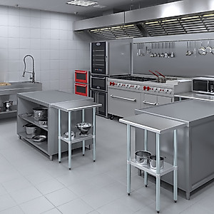 AmGood 18 in. x 24 in. Stainless Steel Work Table | Metal Kitchen Food Prep Table | NSF