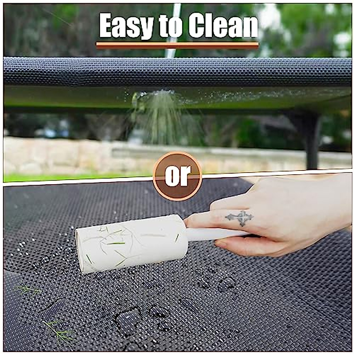 Garnpet Elevated Dog Bed for Extra Large Dogs, Raised Dog Cot Beds Fits Up to 150 LBs, Heavy Duty Pet Cots with Durable Supportive Teslin Recyclable Washable Mesh, Indoor & Outdoor Dog Bed, Black