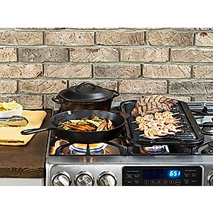 Lodge LPGI3 Cast Iron Reversible Grill/Griddle, 20-inch x 10.44-inch, Black