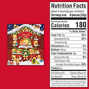 Lindt Holiday Teddy Bear Chocolate Candy Advent Calendar, Assorted Chocolates, 4.5 oz. (2023)