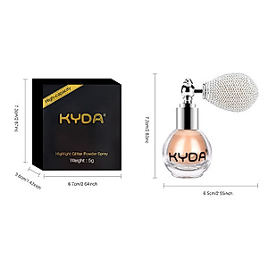 KYDA Highlighter Powder Spray, Glitter High Gloss Spray Shimmer Sparkle Powder Makeup Spray, for Face Body Cosmetic-Champagne Gold