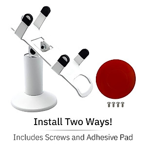 Discount Credit Card Supply Valor Paytech Low Profile Swivel and Tilt Terminal Stand, Screw-in or Adhesive, White