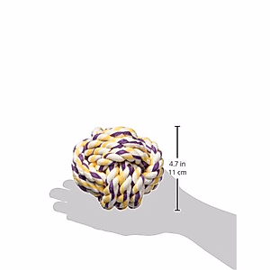 Mammoth Flossy Chews Monkey Fist Ball – Premium Cotton-Poly Rope Ball Toy for Dogs – Interactive Dog Rope Toy – Rope Dog Chew Toy & Fetch Toy for Small to Medium Dogs - Large 4.75” - Assorted Colors