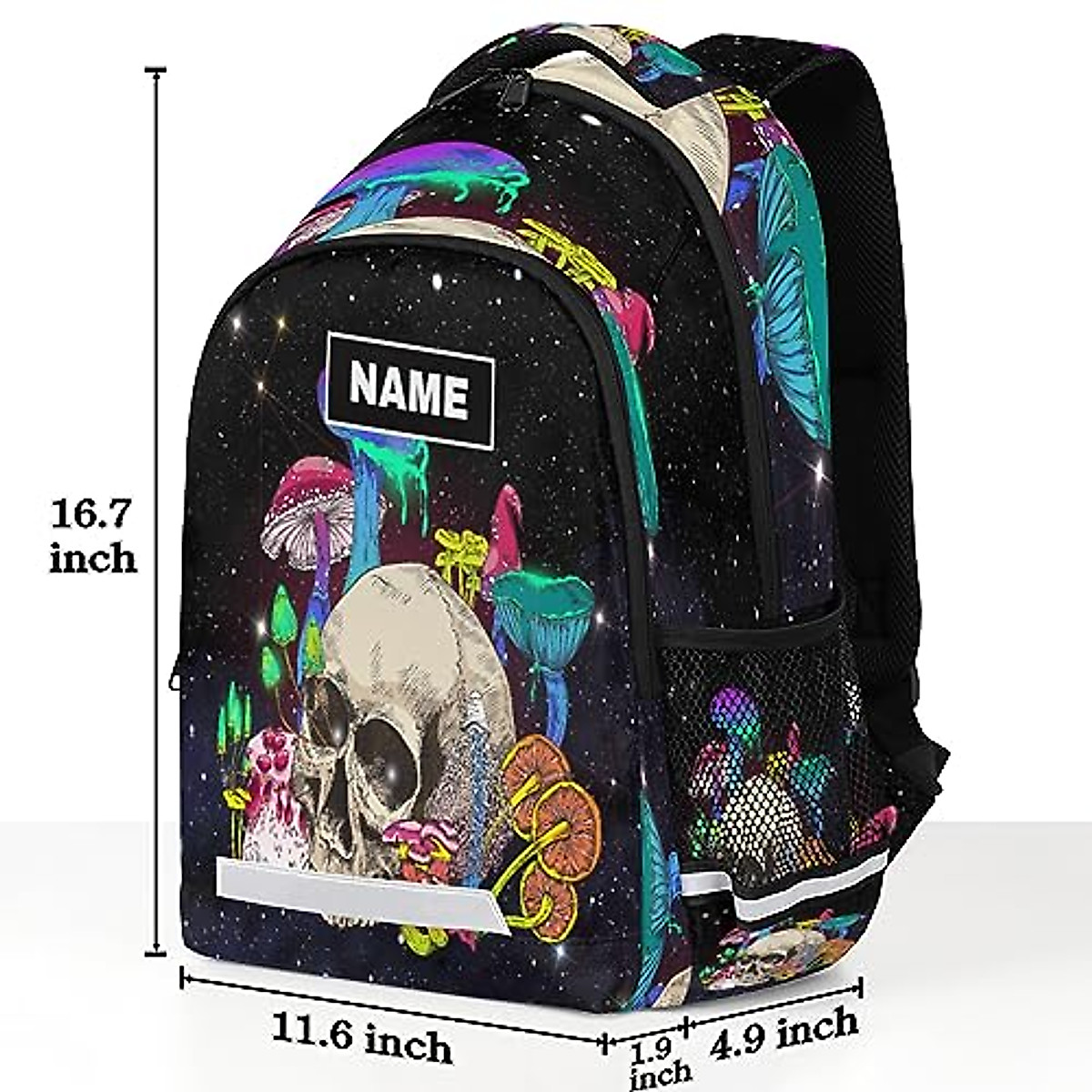 YoCosy Galaxy Space Star Colorful Mushroom Skull Custom Backpack School Personalized Gifts Bookbag Laptop Purse Casual Daypack for Teen Girls Women Boys Men College Travel