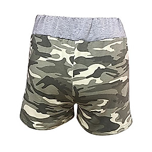 Hot Sale Drawstring Shorts, Thenlian Lady Summer Camouflage Workout Yoga Hot Shorts Casual Shorts(S, Green )