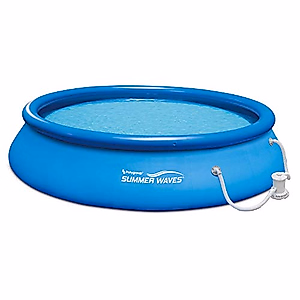 Funsicle 15' x 36" Quickset Round Inflatable Ring Top Outdoor Above Ground Round Swimming Pool Set with Pump and Type D Cartridge Filter