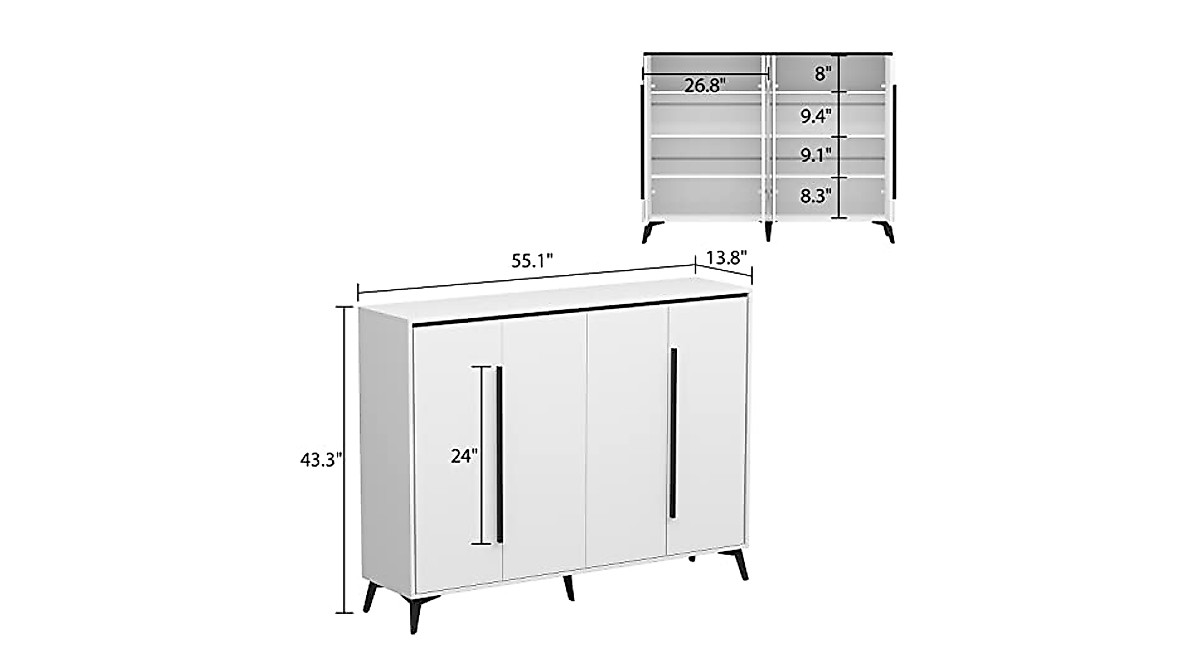 Hitow 4-Tier Shoe Cabinet - Modern Living Room Storage