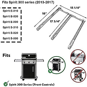 Uniflasy 7639 Cooking Grates 7636 Flavorizer Bars 69787 Burner Tube Ignitor Wire Kit Ignition Electrode for Weber Spirit 300 Series Spirit E-310 E-320, S-320 E/S330 with Front Mounted Control