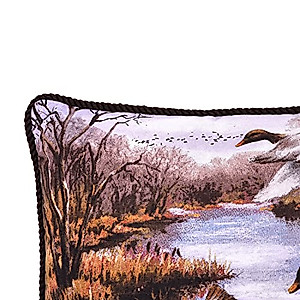 VISI-ONE Blue Ridge Trading Duck Approach Decorative Hunting Oblong Throw Pillow, 14" x 20" Inches, Plaid