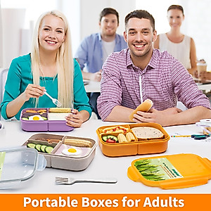 Itopor® Lunch Box,Ideal Leak-Proof Bento Box for Kids & Adults,Natural Wheat Fiber Material,Mom's Eco-Friendly Choice,Kids Lunch Box No BPA & Dyes,Healthy Food-Safe Lunch Container for Family(Orange)